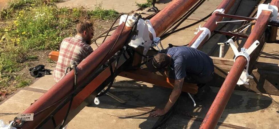 Working in the Rigging. - EcoClipper